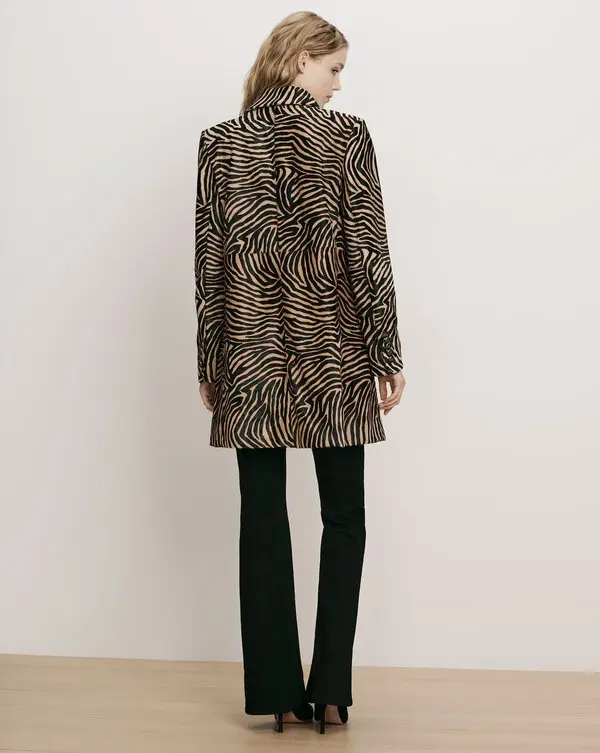 Veronica Beard Shelley Leopard Print Calf Hair Coat