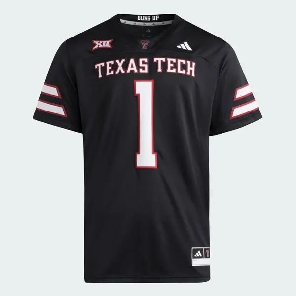 Adidas Texas Tech Red Raiders Premier Alternate Football Jersey - Black