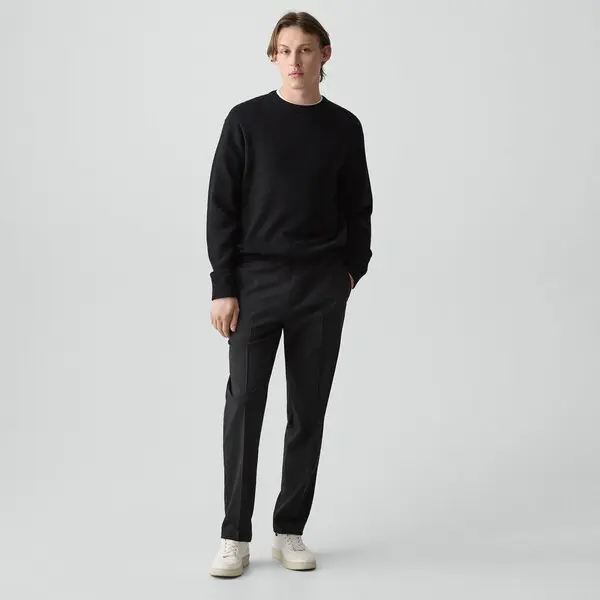 Theory Standard Drawstring Pant In Motion Wool - Black