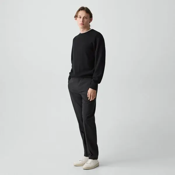 Theory Standard Drawstring Pant In Motion Wool - Black