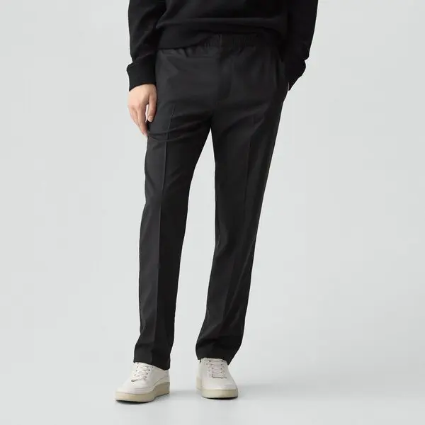 Theory Standard Drawstring Pant In Motion Wool - Black