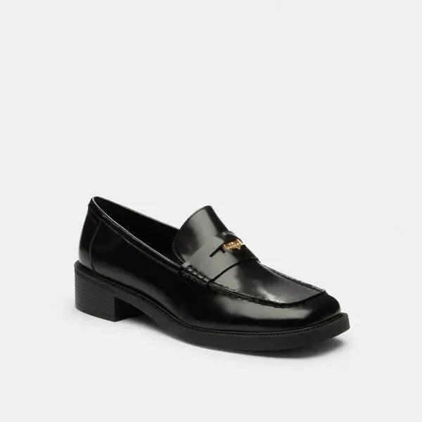 COACH® Square Toe Loafer - Black
