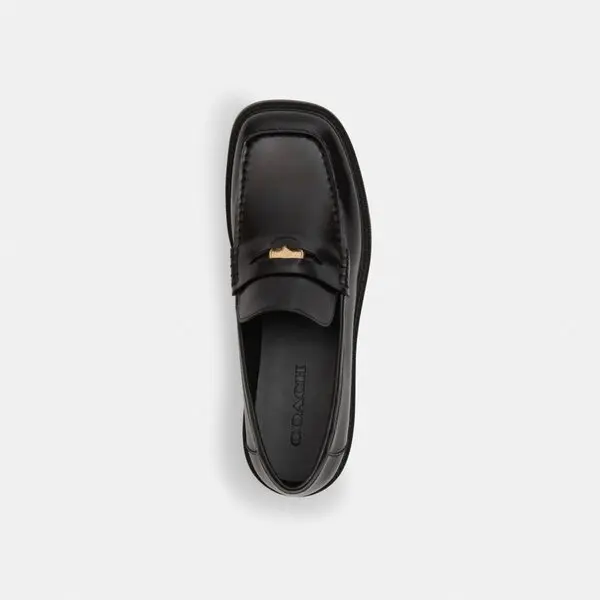 COACH® Square Toe Loafer - Black