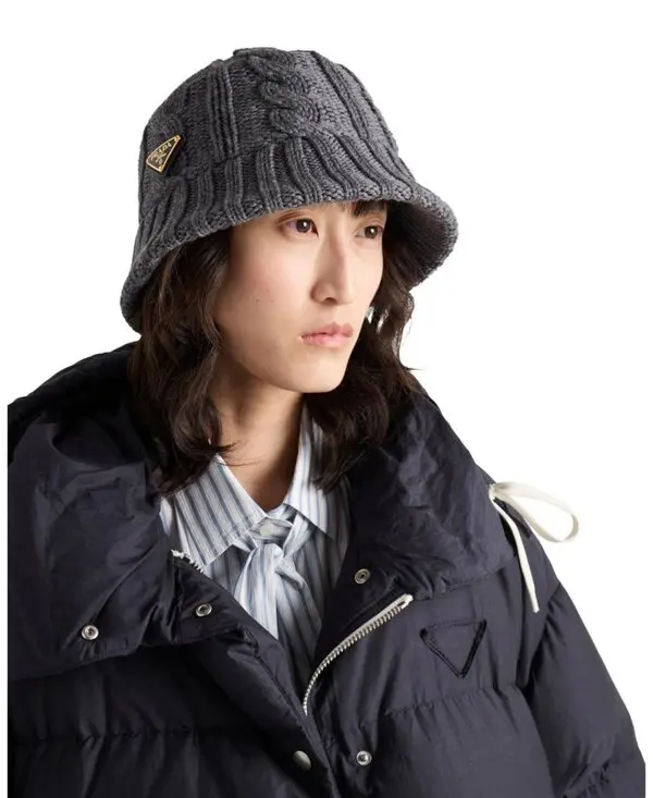 Prada Wool Bucket Hat - Grey