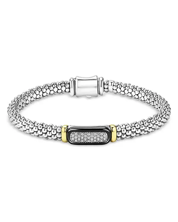 Lagos Two-tone Caviar Bracelet - Silver