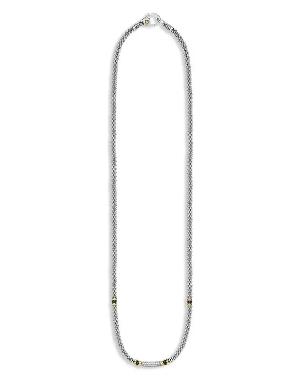 Lagos 18k Yellow Gold, Sterling Diamond And Ceramic Collar Necklace - Silver