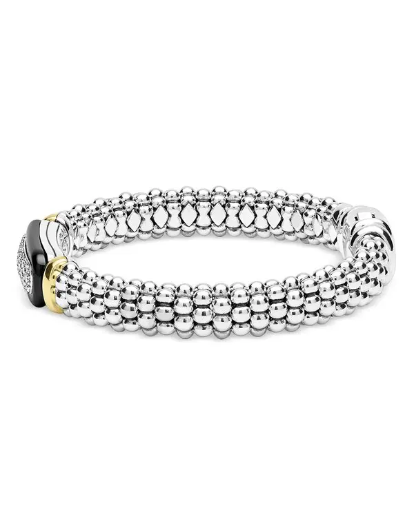 Lagos 18k Yellow Gold & Sterling Diamond And Ceramic Cluster Bracelet - Silver