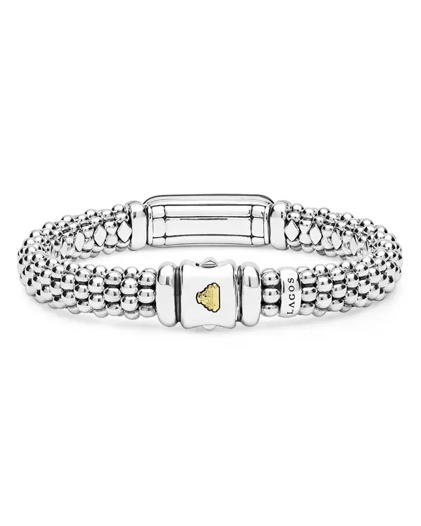 Lagos 18k Yellow Gold & Sterling Diamond And Ceramic Cluster Bracelet - Silver