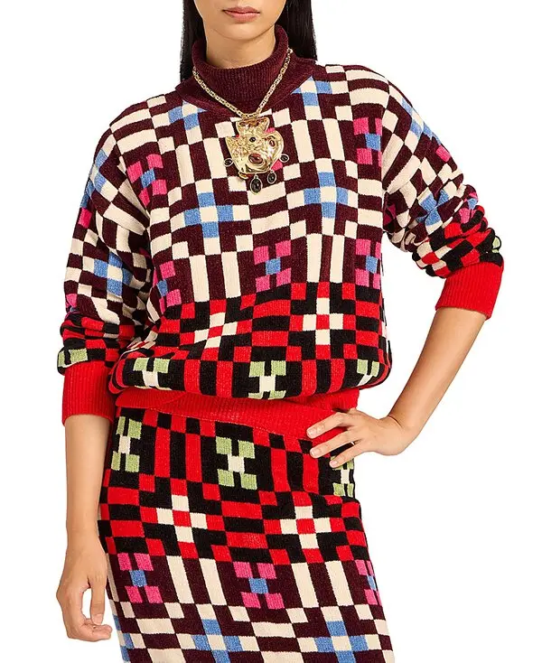 La DoubleJ Printed Turtleneck Sweater