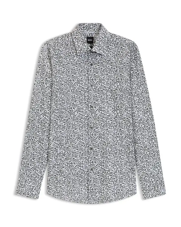 BOSS Hank Slim Fit Printed Button-front Shirt