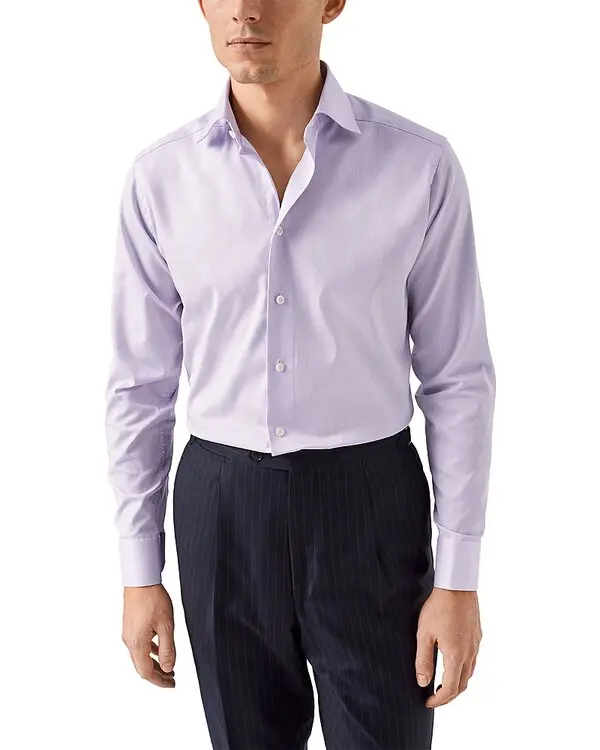 Eton Twill Slim Fit Button Down Shirt - Purple