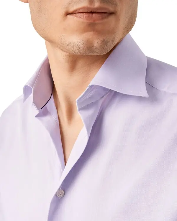 Eton Twill Slim Fit Button Down Shirt - Purple