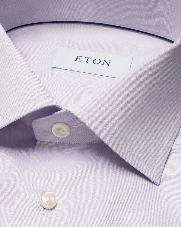 Eton Twill Slim Fit Button Down Shirt - Purple