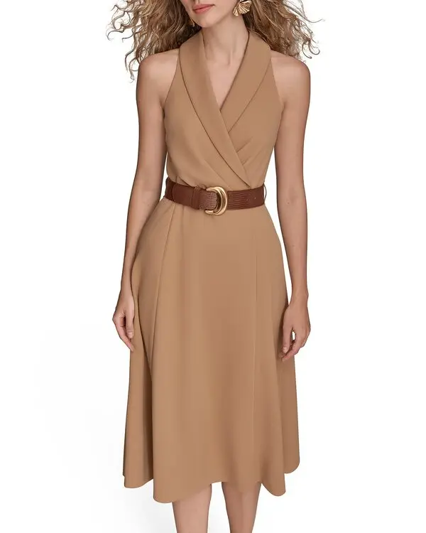 Donna Karan New York Sleeveless Belted Jacket Dress