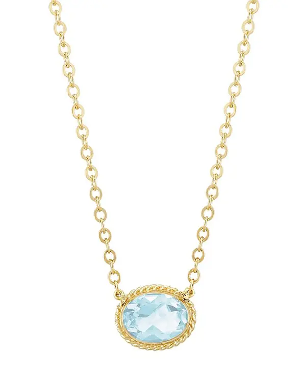 Bloomingdale'S Aquamarine Pendant Necklace In 14k Yellow - Gold