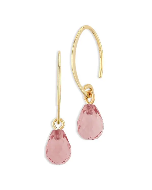 Bloomingdale'S Rose Quartz And 14k Yellow Threader Earrings - Gold