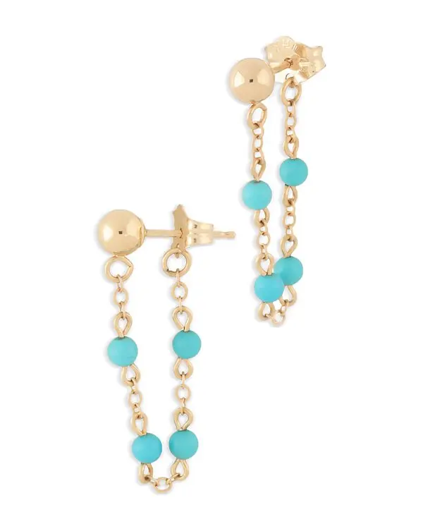 Bloomingdale'S 14k Yellow Turquoise Earrings - Gold