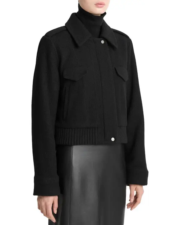 Vince Cropped Wool-blend Jacket