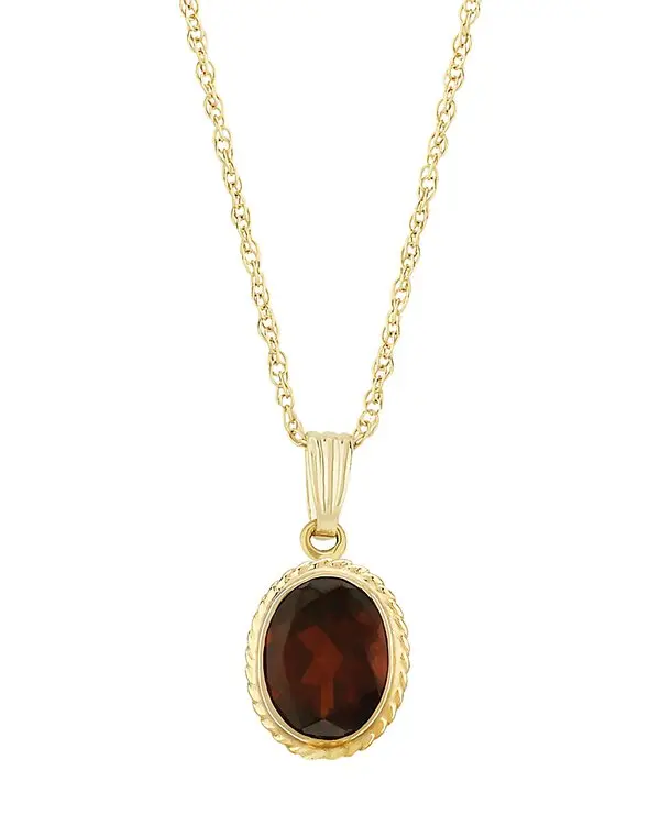 Bloomingdale'S 14k Yellow Gold Gemstone Pendant Necklace - Garnet