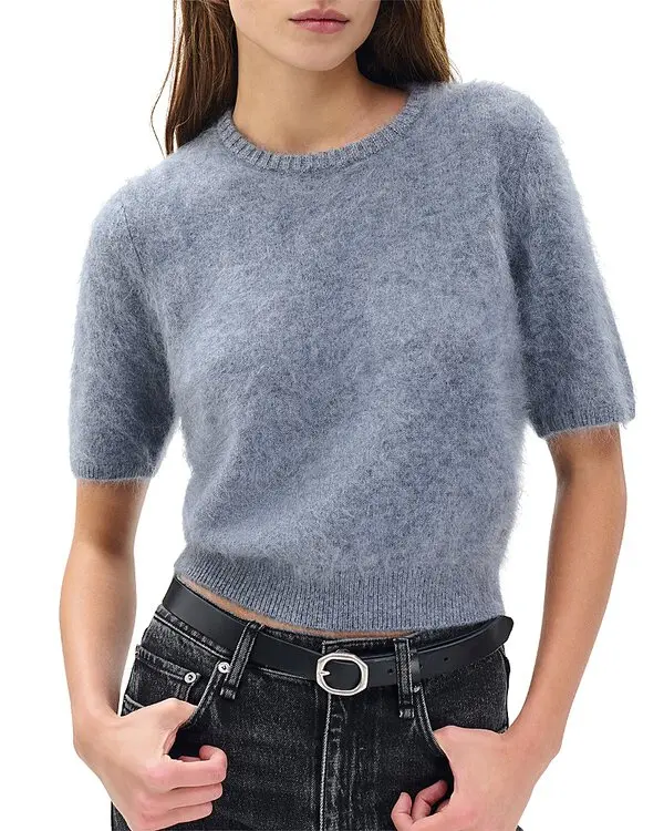 Rag & Bone Jada Brushed Cashmere Sweater - Heather Gray