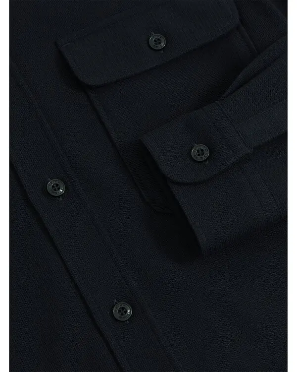REISS Forsithe Textured Twin Pocket Shirt - Navy