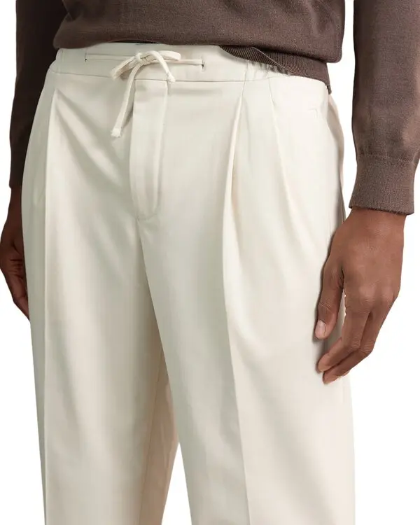 REISS Arden Relaxed Fit Twill Trousers - Ecru