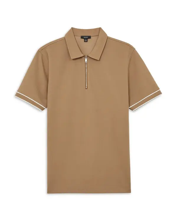 REISS Textured Zip Polo Shirt