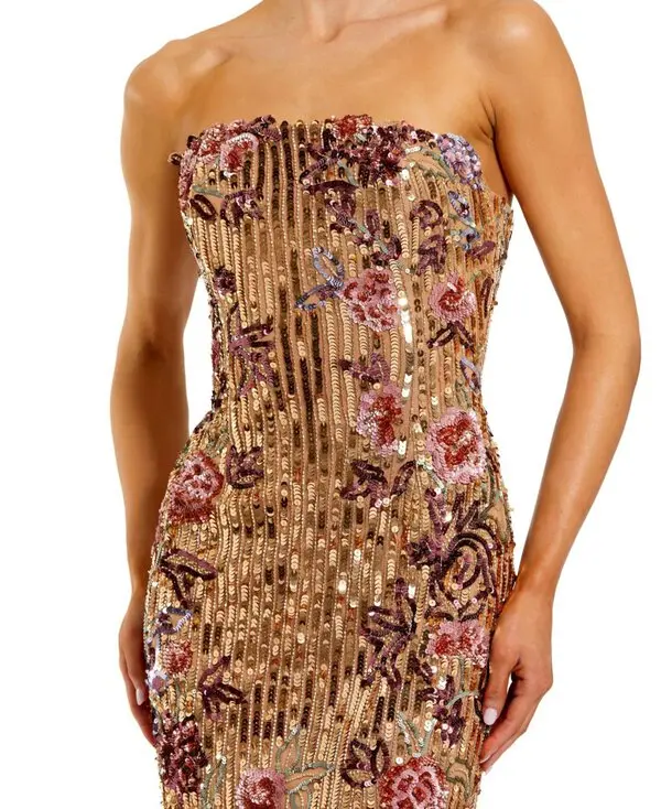 slim fit dress slacks Embroidered Mesh Maxi Dress main image 1