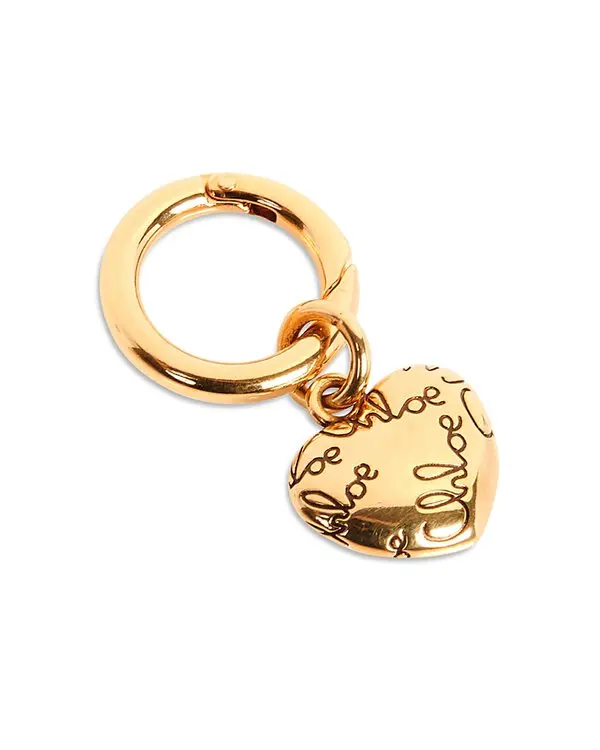 Chloé Alphabet Logo Heart Bag Charm - Gold
