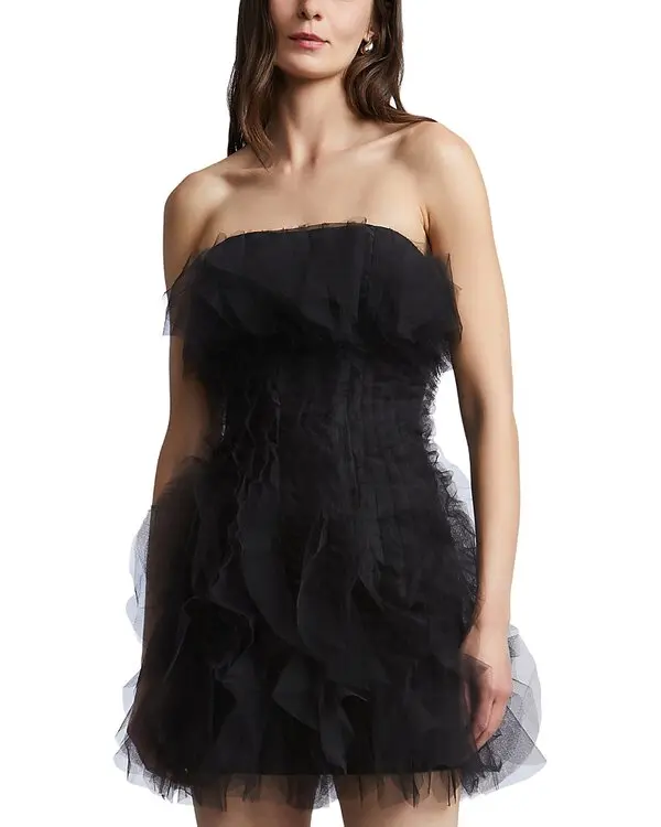 bcbgmaxazria black ruffle dress Amazon.com: BCBGMAXAZRIA Women's Flowy Lace Cocktail Dress, Black, 0 :  Clothing, Shoes & Jewelry