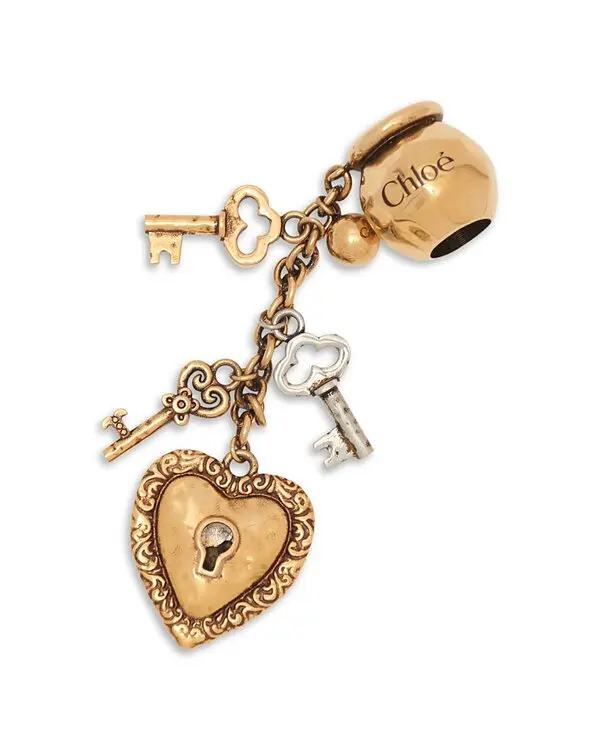 Chloé Key And Heart Lock Bag Charm
