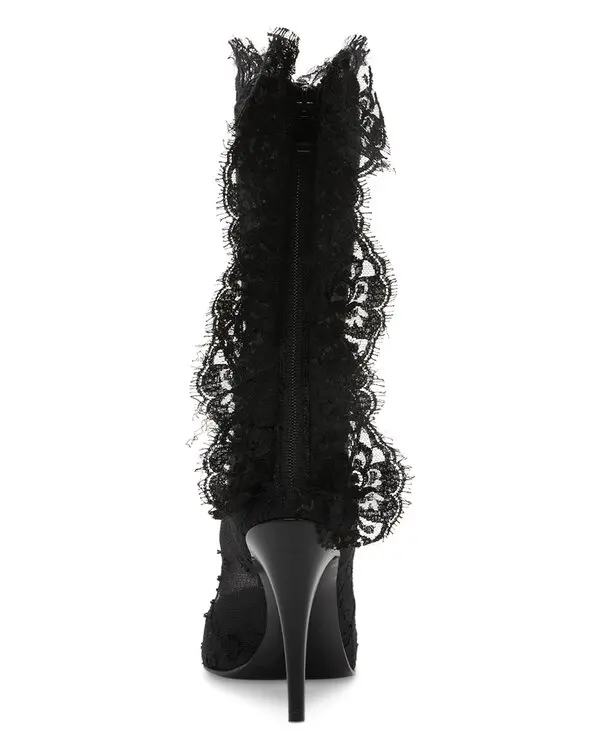 Alexander McQueen Lace Pointed Toe Boots