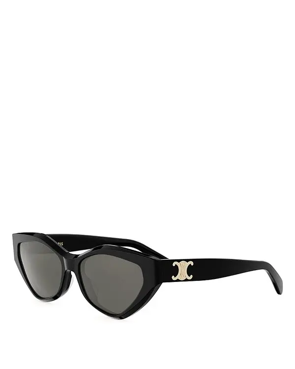 Celine Triomphe Cat Eye Sunglasses - Black/solid Smoke