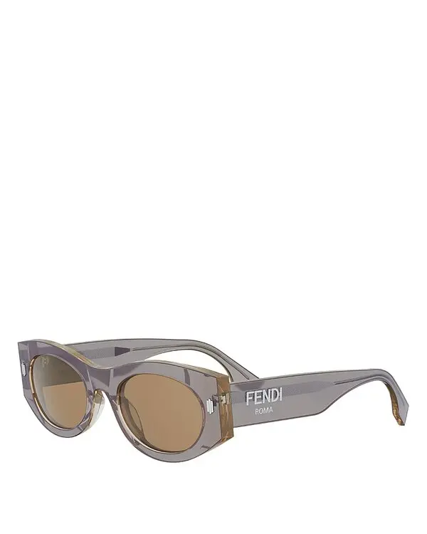 Fendi Roma Oval Sunglasses, 52mm - Beige Pearl/nicotine
