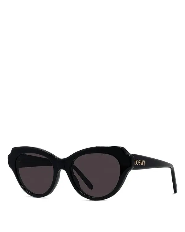 Loewe Slim Geometric Sunglasses - Black/solid Smoke