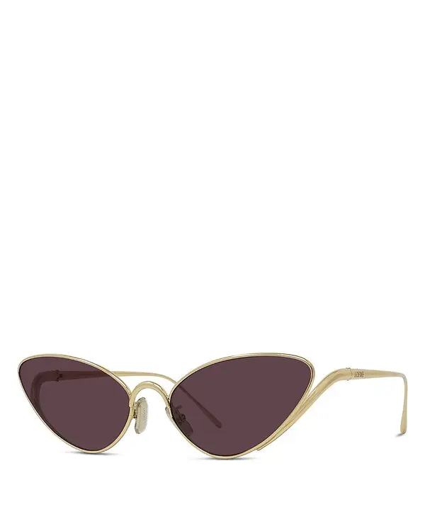 Loewe Signature Cat Eye Sunglasses - Gold/solid Bordeaux