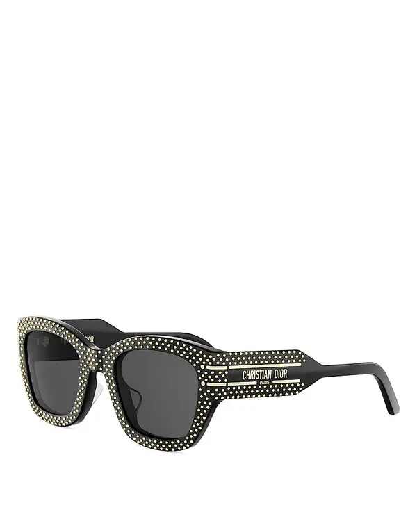 Dior Signature S16i Square Sunglasses - Black/solid Smoke