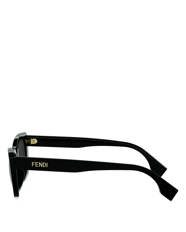 Fendi Lettering Geometric Sunglasses, 53mm