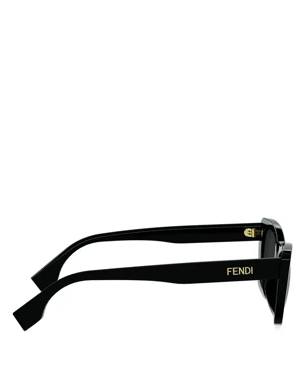 Fendi Lettering Geometric Sunglasses, 53mm