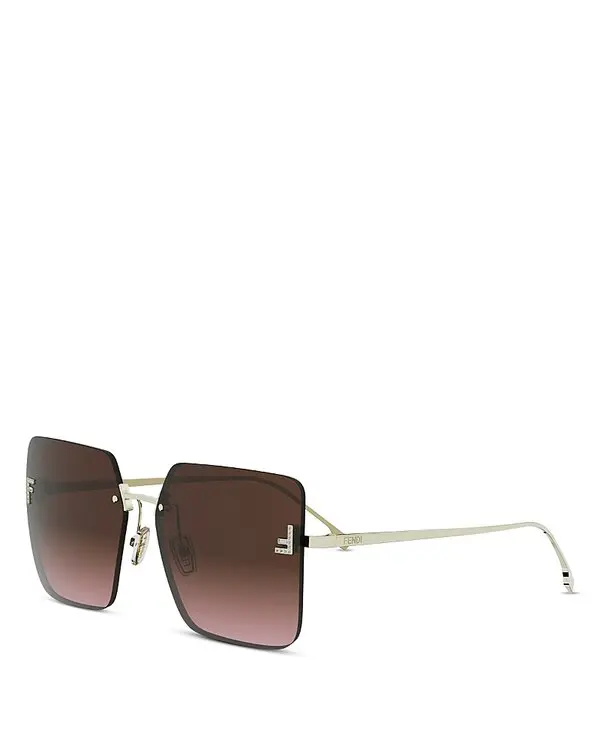 Fendi First Crystal Geometric Sunglasses - Light Gold/gradient Rust