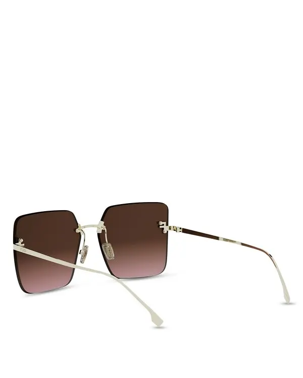 Fendi First Crystal Geometric Sunglasses - Light Gold/gradient Rust