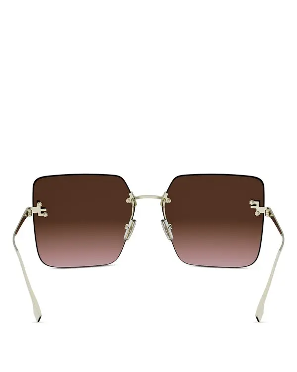 Fendi First Crystal Geometric Sunglasses - Light Gold/gradient Rust