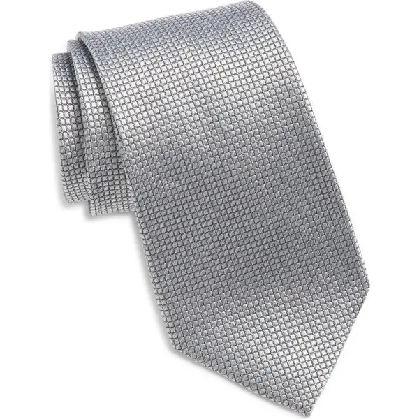 Nordstrom Textured Silk Tie - Silver