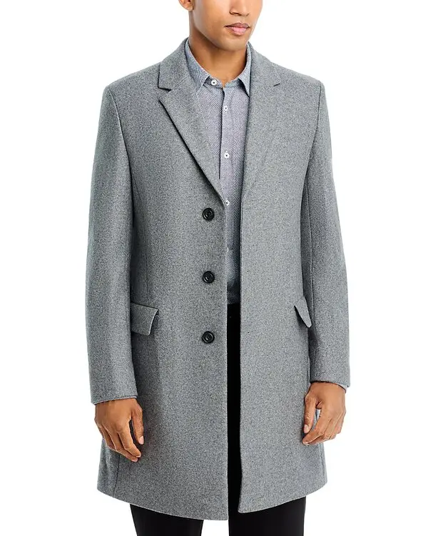 Hugo Migor Wool & Cashmere Extra Slim Fit Topcoat - Light Grey