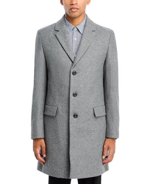 Hugo Migor Wool & Cashmere Extra Slim Fit Topcoat - Light Grey