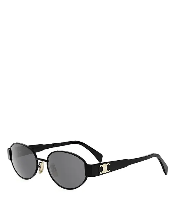 Celine Metal Triomphe Oval Sunglasses - Smoke/black