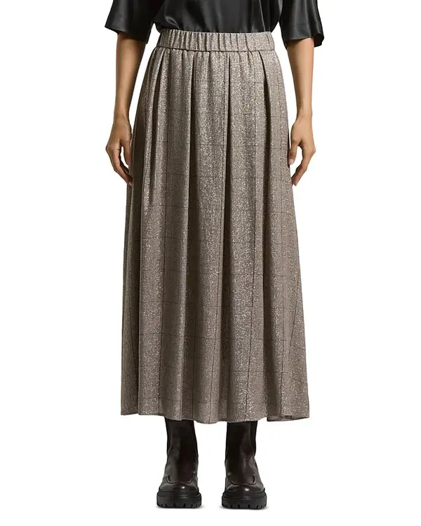 Peserico Long Plaid Skirt