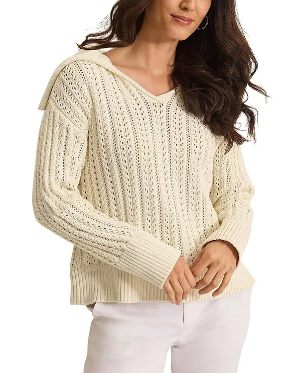 Tommy Bahama Johnny Collar Cotton Sweater - Bleached Sand
