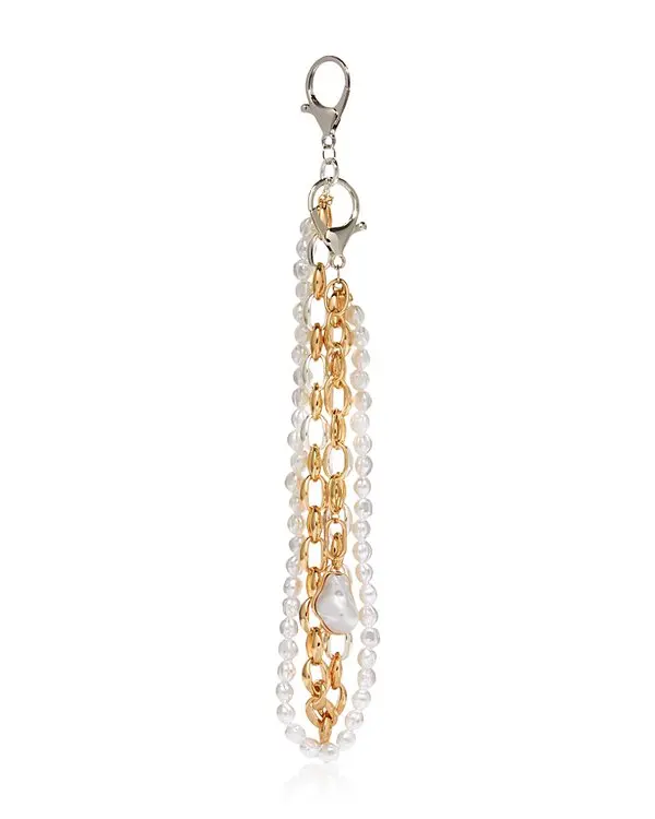 Aqua Imitation Pearl Bag Charm