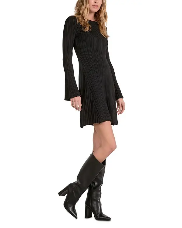 Elan Ribbed Knit Mini Dress - Black